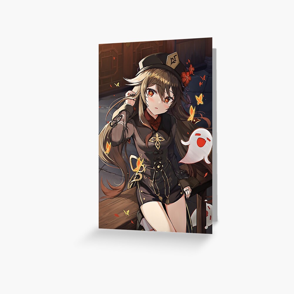 "Kawaii Hu Tao Genshin Impact New Pyro Character" Greeting Card for ...