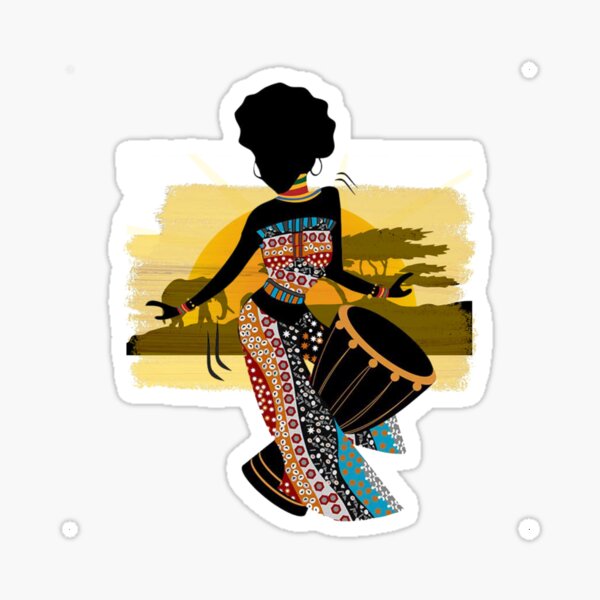 "Colorful African Drummer Girl" Sticker for Sale by AFRIKANA-BEAT ...