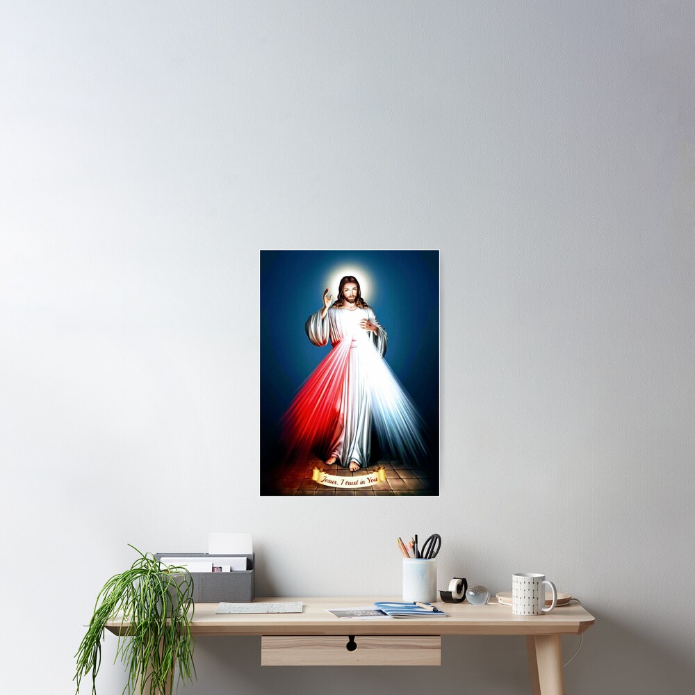 "Jesus I trust in You, Saint Faustina, Divine Mercy" Poster for Sale by ...