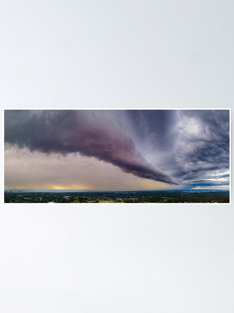 "Panoramic Side of Menacing Apocalyptic Storm Front Shelf Cloud Rolling ...