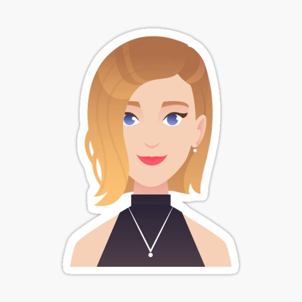 "Anna Rudolf Cartoon" Sticker for Sale by GambitChess | Redbubble