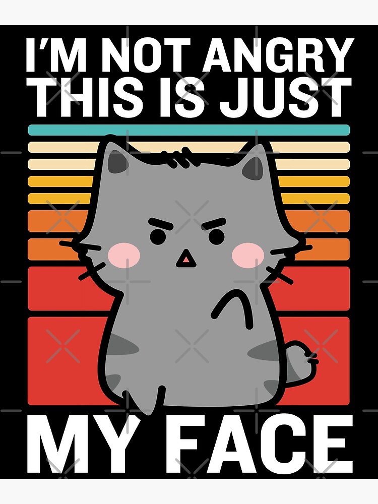 "I'm Not Angry This Is Just My Face - Funny Cat Face" Poster for Sale by 74ninetees | Redbubble