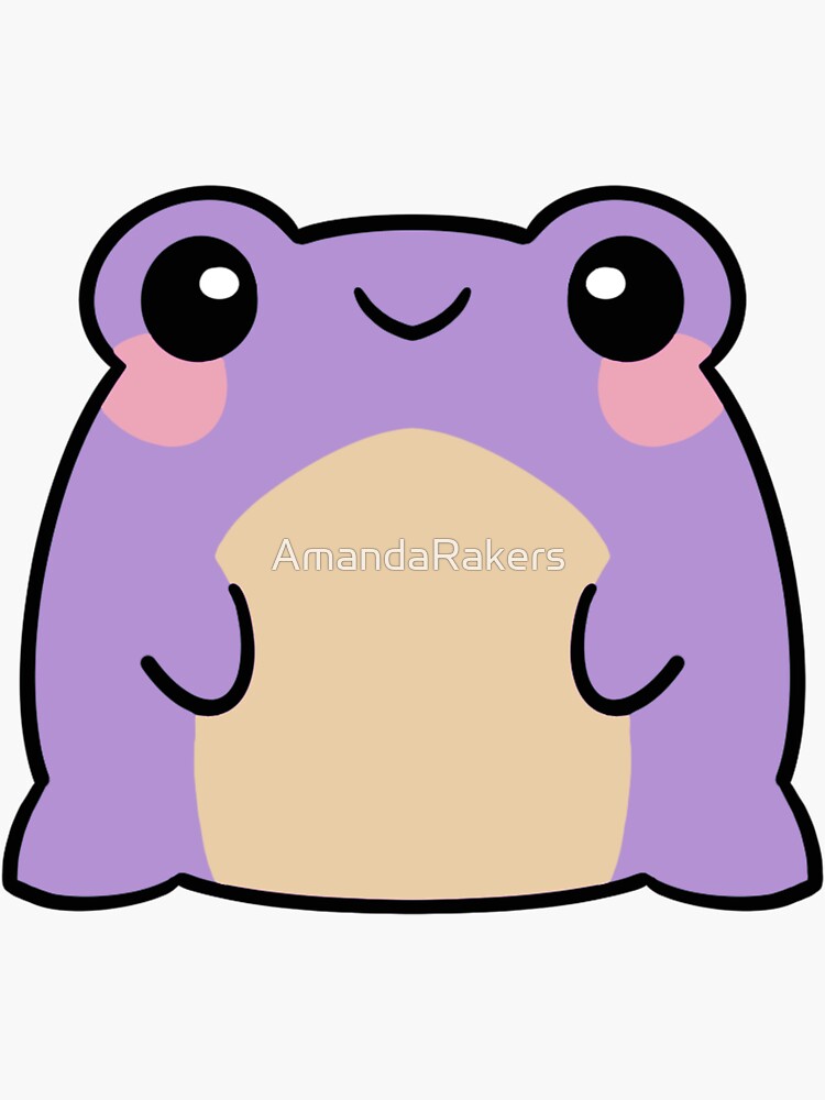 "Cute Purple Frog " Sticker for Sale by AmandaRakers | Redbubble