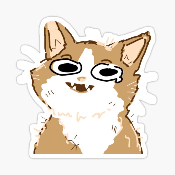 "Scrunge Cat" Sticker by Okudan123456 | Redbubble