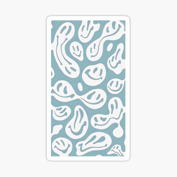 "Blue Drippy Smiley Face" Sticker for Sale by dafnirca | Redbubble