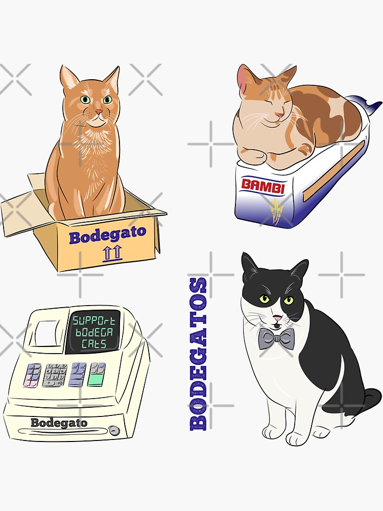 "BODEGATOS, SUPPORT YOUR BODEGA CAT" Sticker for Sale by LA-BODEGUITA ...
