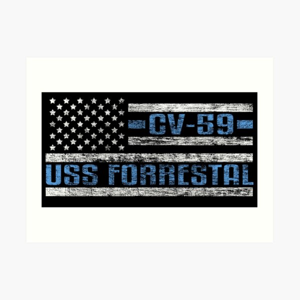 "USS Forrestal CV-59 US Aircraft Carrier #1557" Art Print for Sale by ...