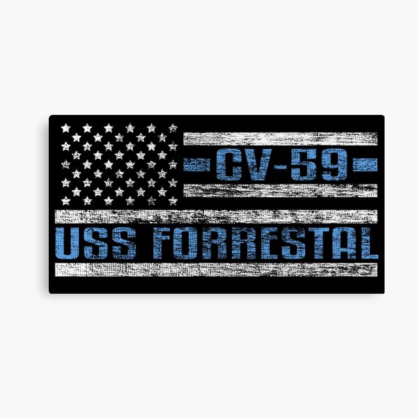 "USS Forrestal CV-59 US Aircraft Carrier #1557" Canvas Print for Sale ...