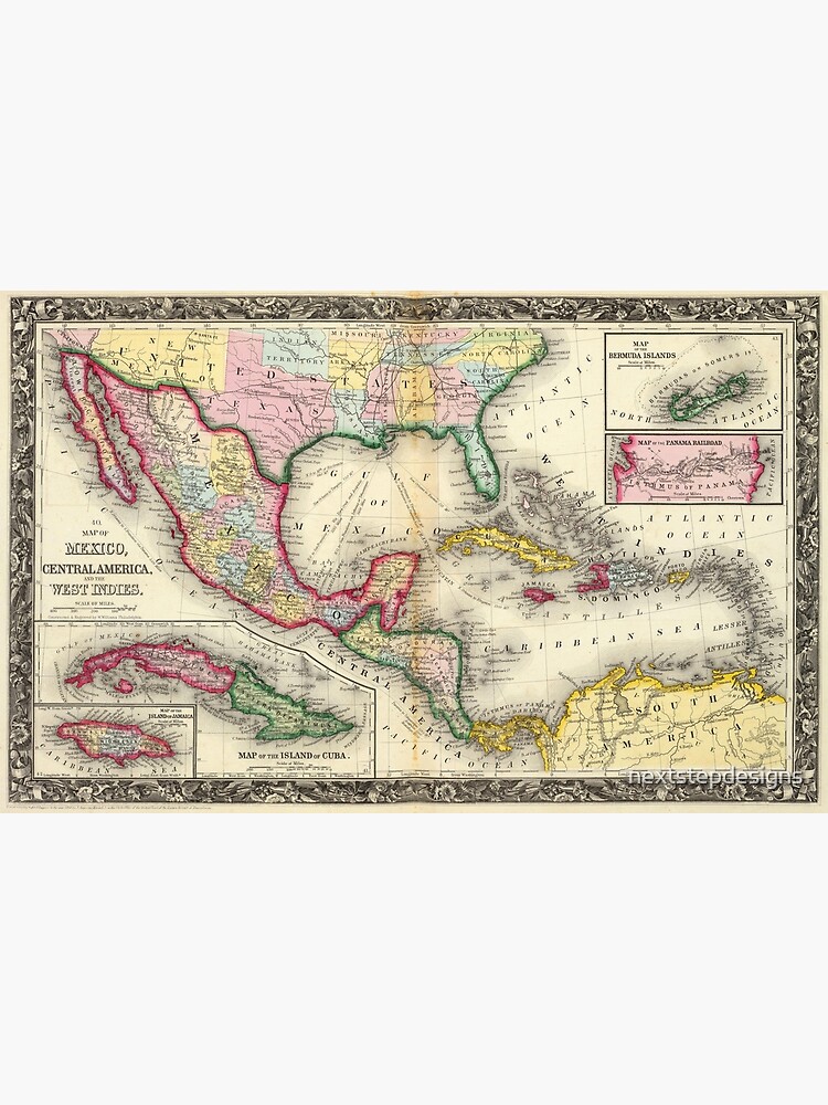Póster «Mapa de México - América Central, 1860 por Samuel Mitchell» de ...