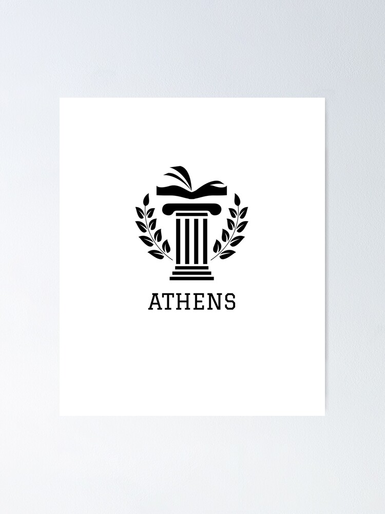 Póster «Camiseta griega con el logo de Atenas» de egirskram | Redbubble