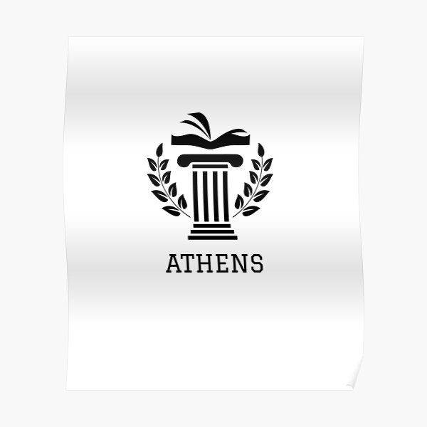 Póster «Camiseta griega con el logo de Atenas» de egirskram | Redbubble