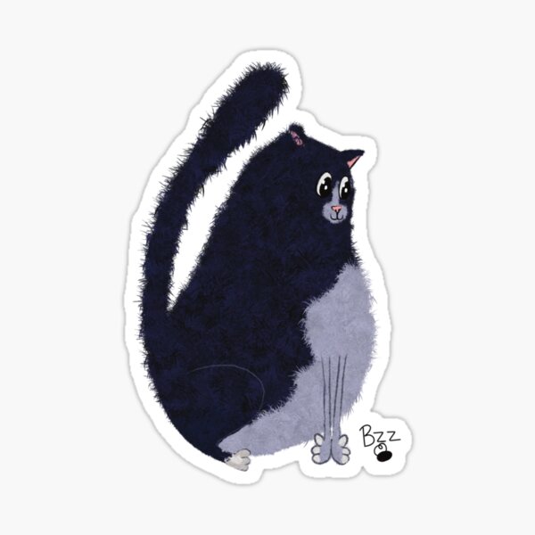 "Cute Cat Watching Bug — Fluffy " Sticker for Sale by JadasArtDesigns ...