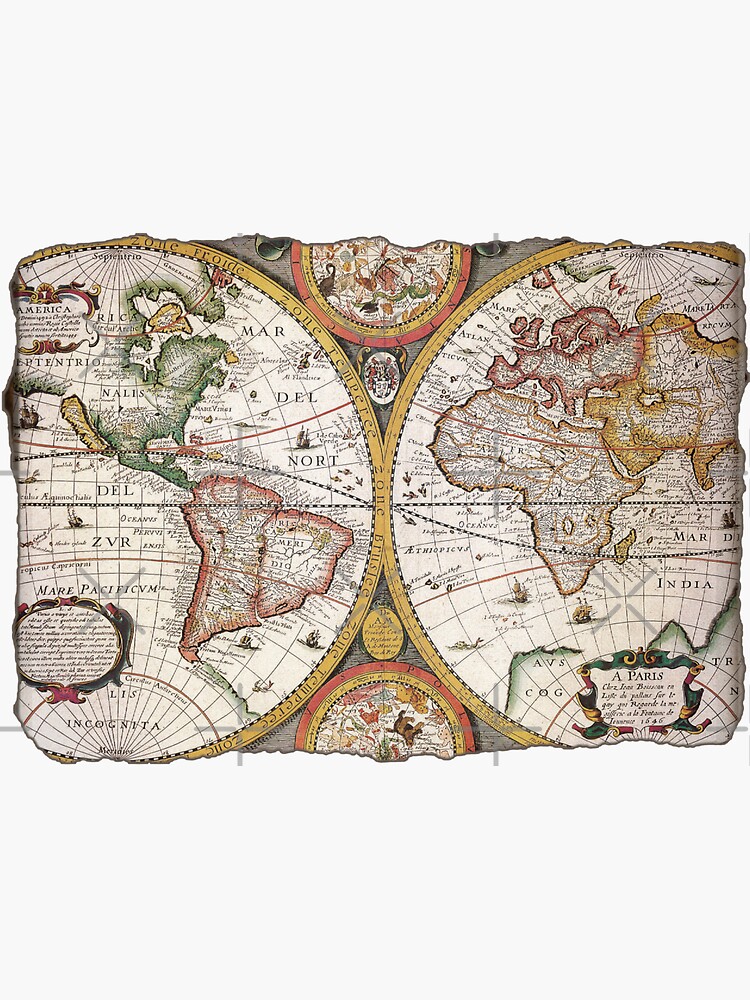 "Old Map Design #2" Sticker for Sale by aeeenry | Redbubble