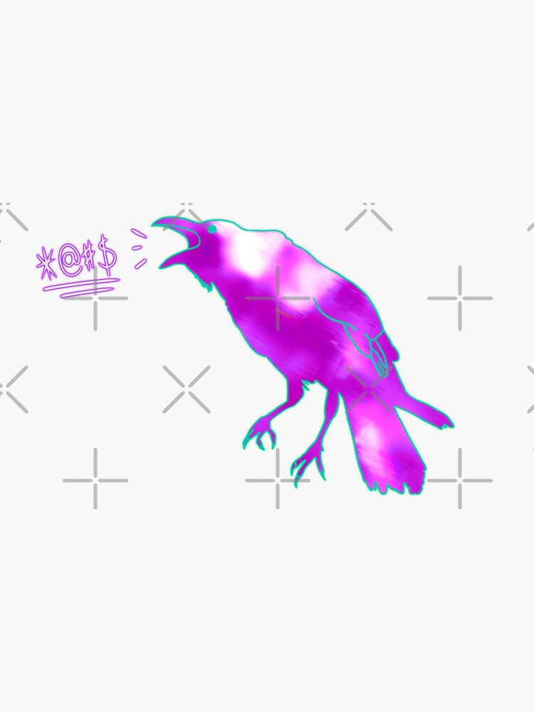 "Angry Pink Raven" Sticker for Sale by TheGlitchSwitch | Redbubble