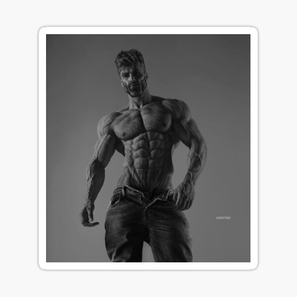 "Gigachad V2" Sticker for Sale by EXPLODERBOMB | Redbubble