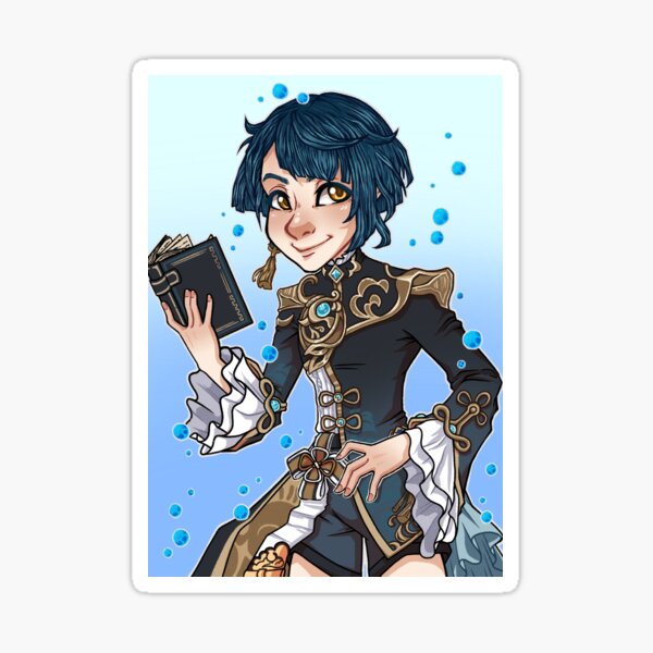 "Genshin Impact - Xingqiu" Sticker by galaxiiacharlie | Redbubble