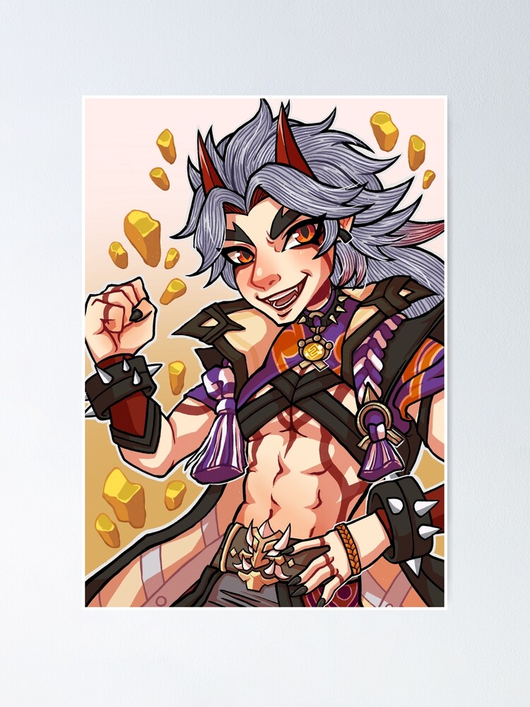 "Genshin Impact - Itto" Poster for Sale by galaxiiacharlie | Redbubble