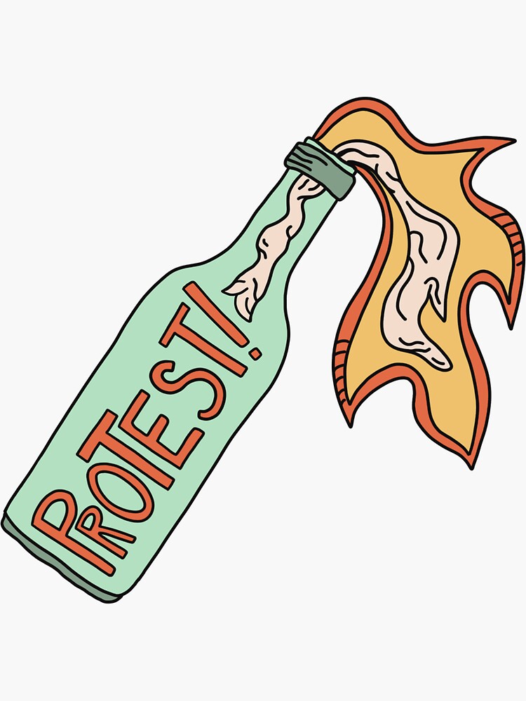 "Molotov Cocktail Protest Design" Sticker for Sale by CommunistGoods ...