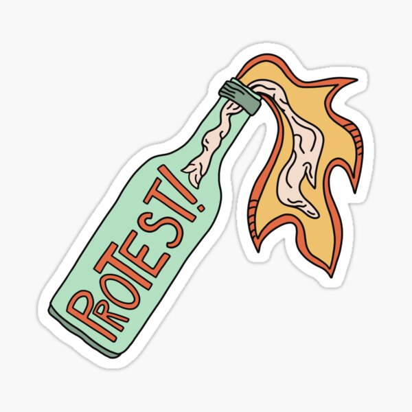 "Molotov Cocktail Protest Design" Sticker for Sale by CommunistGoods ...