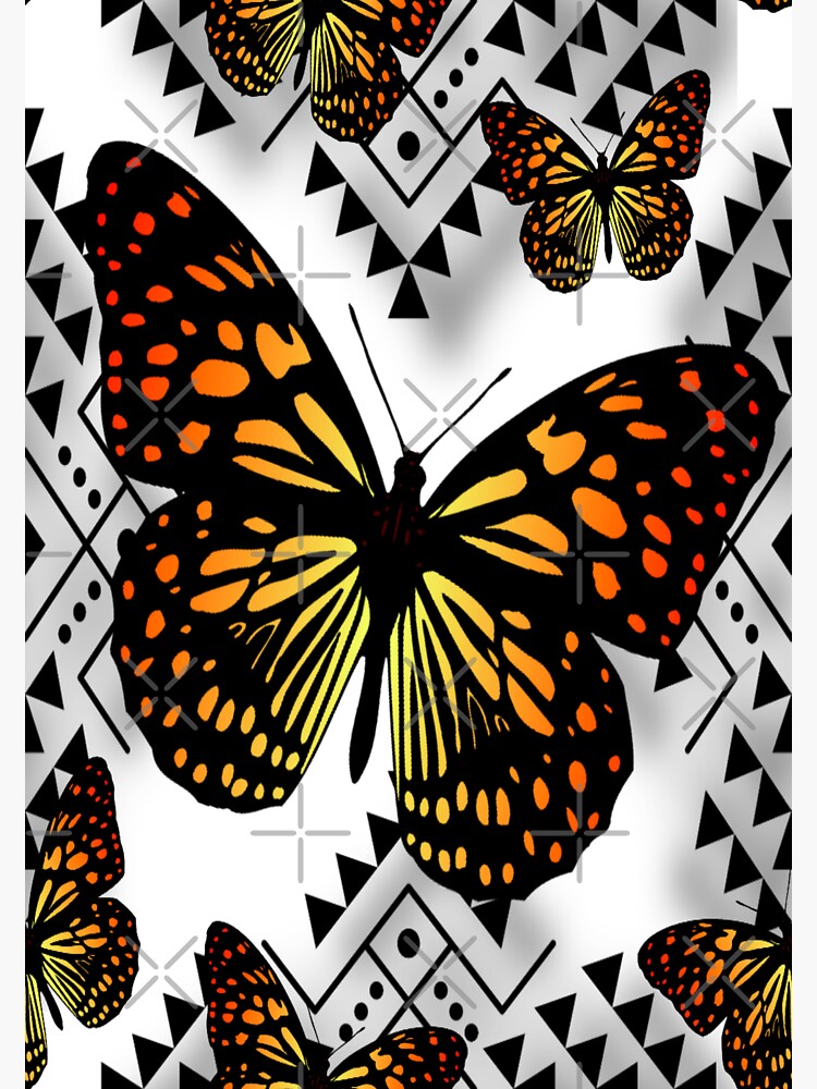 "White / Fire Color Native Butterfly Design " Sticker for Sale by JMWCD ...