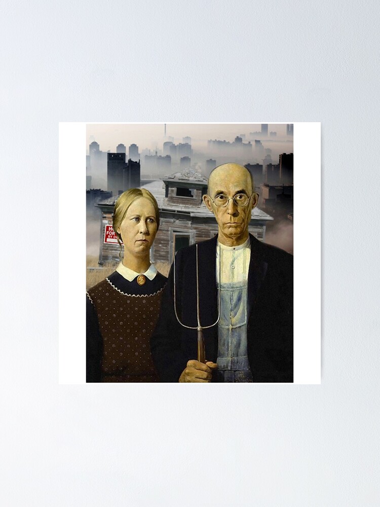 "modern day american gothic " Poster for Sale by Platform11west | Redbubble