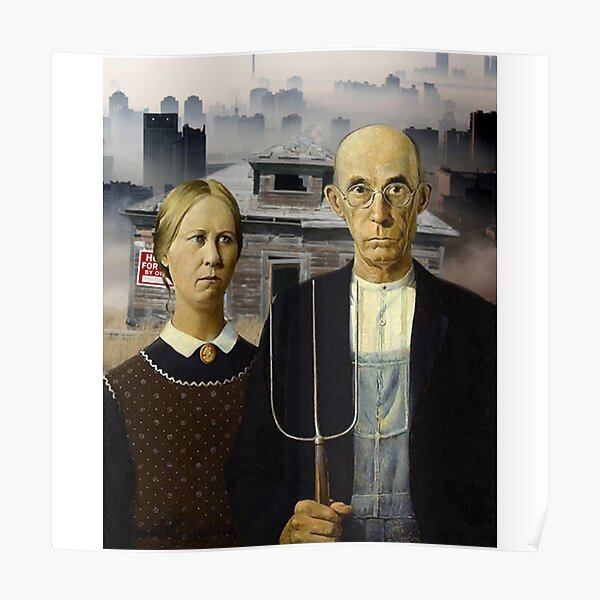 "modern day american gothic " Poster for Sale by Platform11west | Redbubble