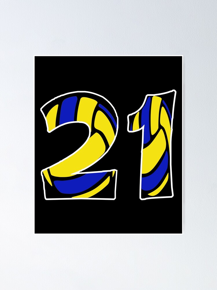 "Men's Volleyball Player Gift Number 21" Poster for Sale by RomualdGR ...