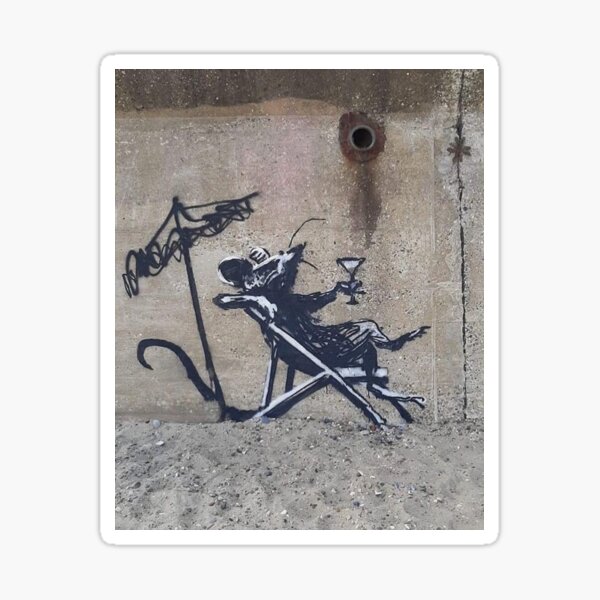 "RAT CHILLING - Bansky StreetArt" Sticker for Sale by DonDime | Redbubble