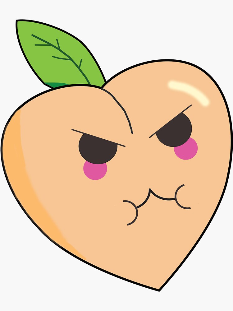 "Kawaii Peach Angry Peach" Sticker for Sale by The-T-For-Ts | Redbubble