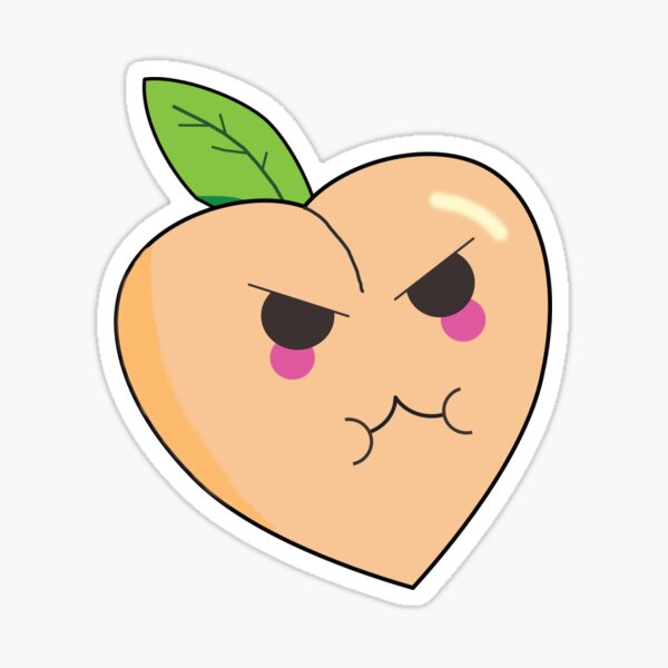"Kawaii Peach Angry Peach" Sticker for Sale by The-T-For-Ts | Redbubble