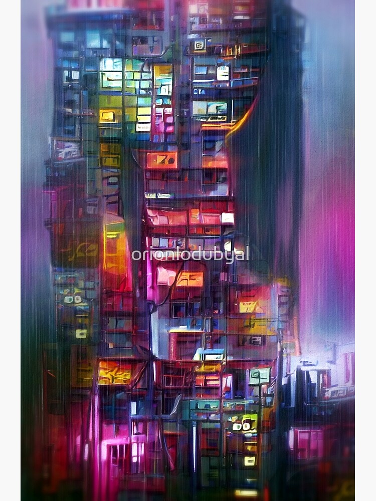 "Cyberpunk Dystopian Highrise Concept Art" Photographic Print for Sale ...