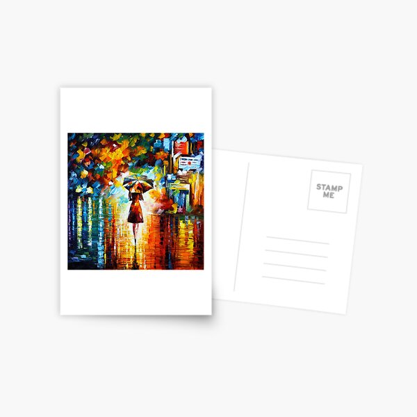 "rain princess - Leonid Afremov" Postcard for Sale by vitebskart ...