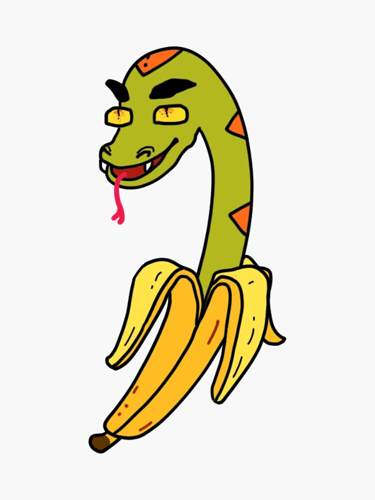 "Banana Snake" Sticker for Sale by Zmiy | Redbubble