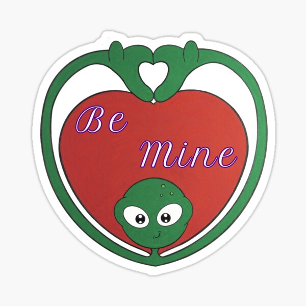 "A Martian Valentine...Be Mine...Colored by GrandpaH!" Sticker for Sale ...
