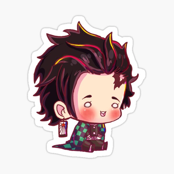 "Tanjiro Chibi " Sticker by rivergoblin | Redbubble