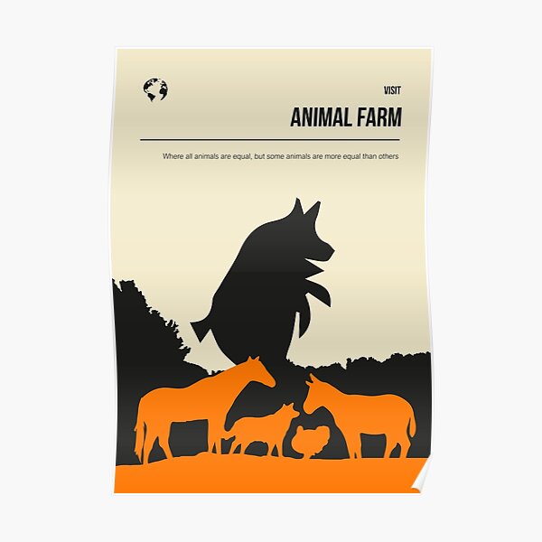 "Visit The Animal Farm Vintage Book Cover Poster" Poster for Sale by ...