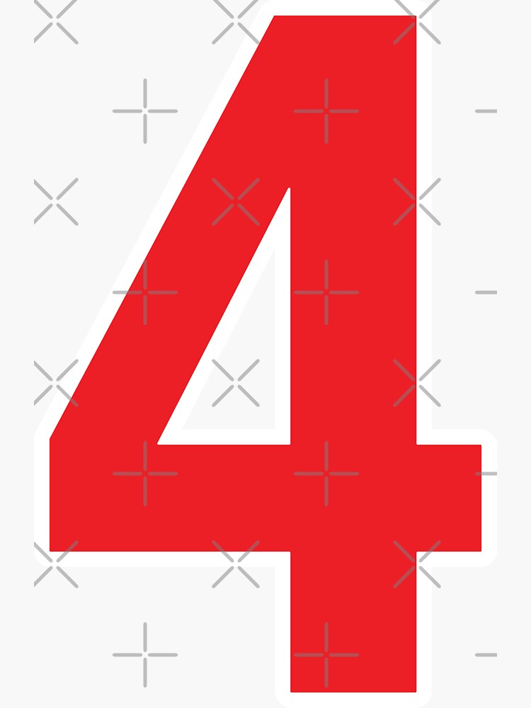 "Number 4" Sticker for Sale by Biochao | Redbubble