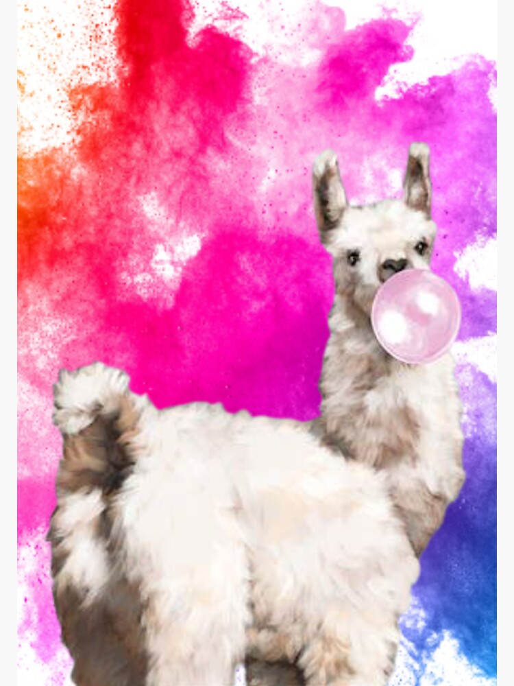 "Sneaky Llama with chewing gum" Sticker by Veronika1993 | Redbubble