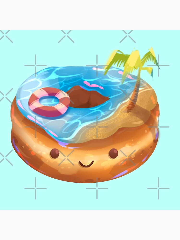 "Happy Beach Donut" Poster for Sale by GalaxyChicken | Redbubble