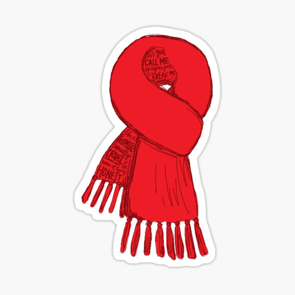 "taylor swift all too well red scarf lyric art" Sticker for Sale by ...