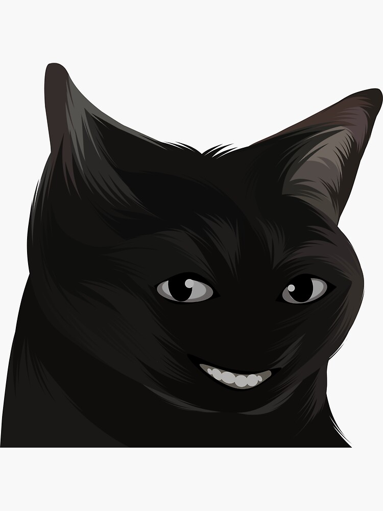 "Funny Smirking Cat Meme Sticker" Sticker for Sale by SolusMind | Redbubble