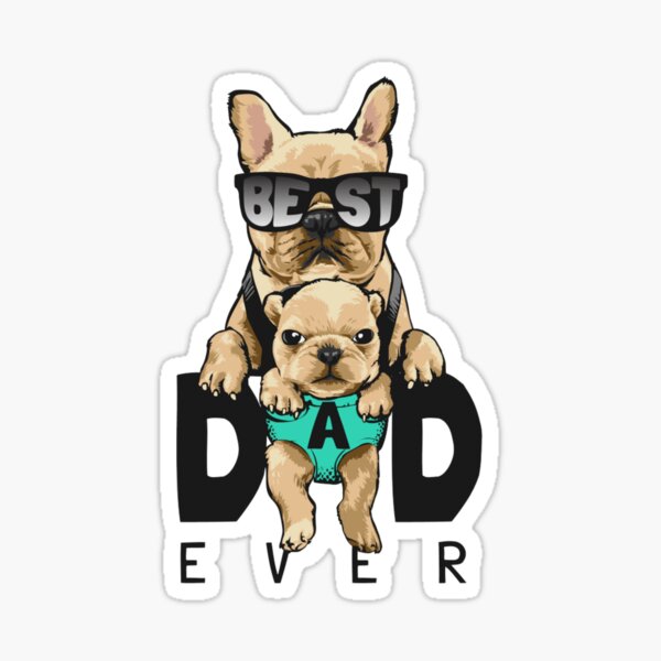 "best dad slogan with father and son dog" Sticker for Sale by ...