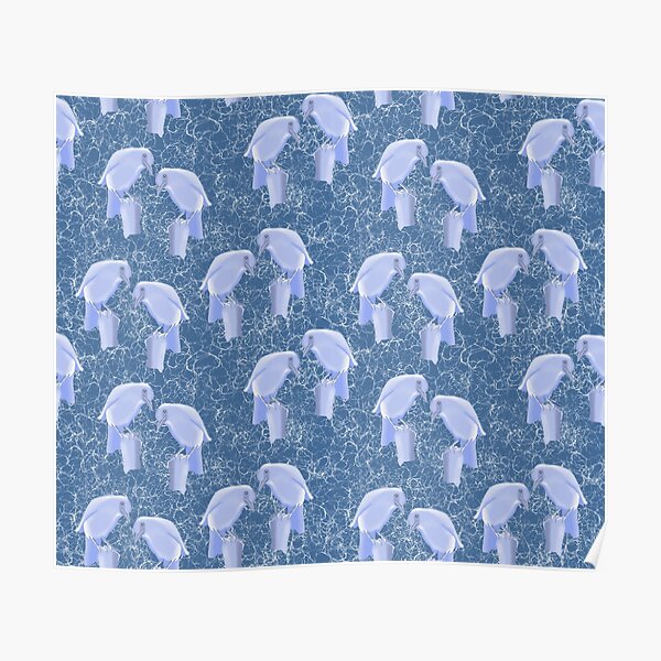 "Hand Drawn Pinyon Jay Ice Sculptures - Cadet Blue" Poster for Sale by ...