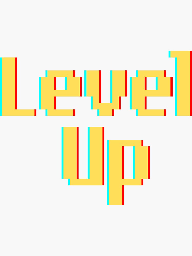 "Level Up Retro Design" Sticker by swaggmerch | Redbubble