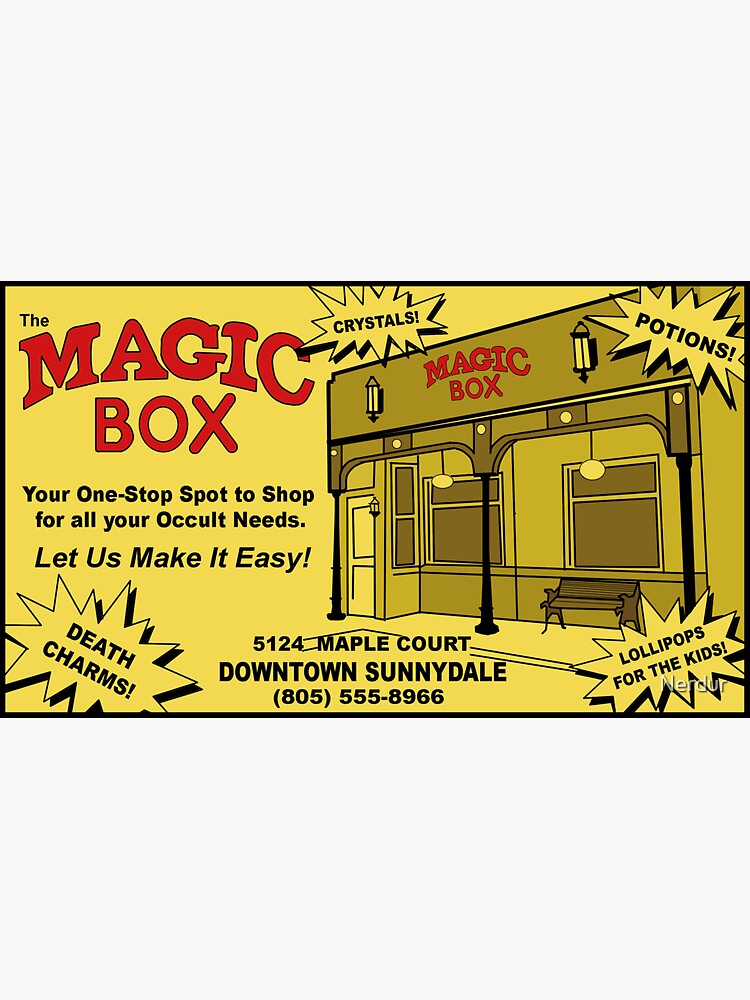 "Magic Box Ad" Sticker for Sale by Nerdur | Redbubble