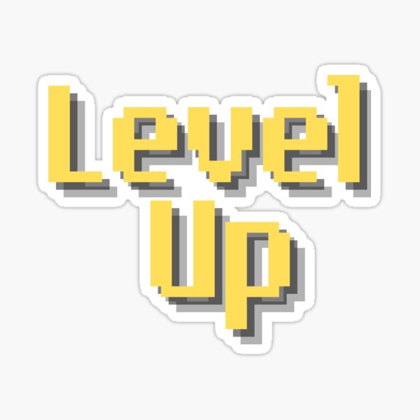 "Level up Retro Shadow Style" Sticker by swaggmerch | Redbubble