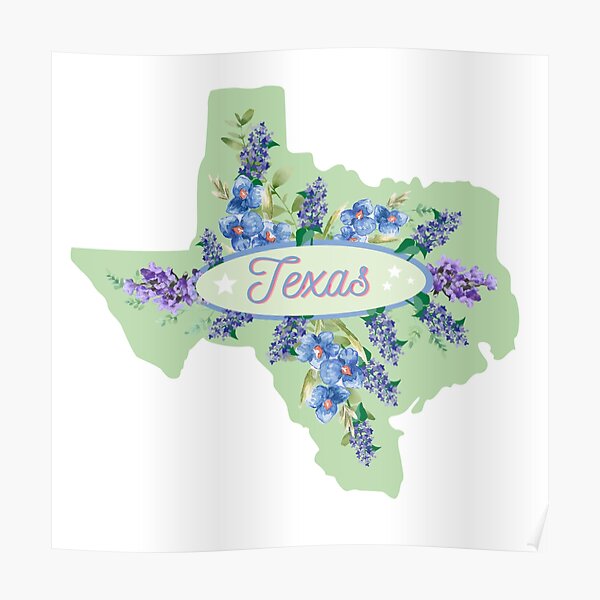 "Texas State Floral Art Collage" Poster by OByD | Redbubble