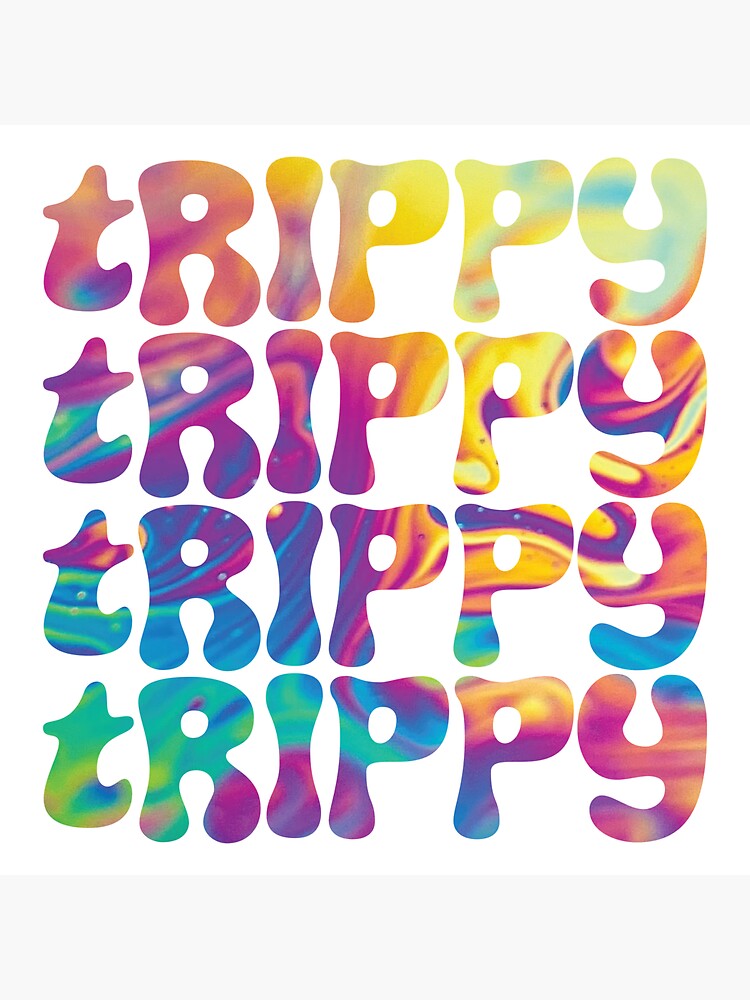 "Trippy - Word Art with Holographic Lettering" Sticker for Sale by ...