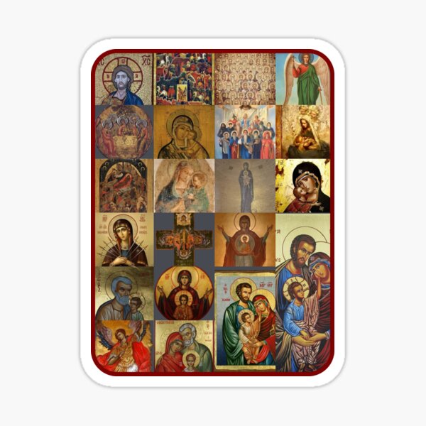 "Virgin Mary, Jesus Christ Byzantine iconography" Sticker for Sale by ...