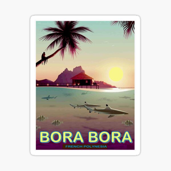 "BORA BORA : Vintage Travel to French Polynesia Advertising Print ...